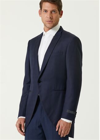 Pal Zileri Erkek Lacivert Mikro Desenli Yün Ceket 50 IT