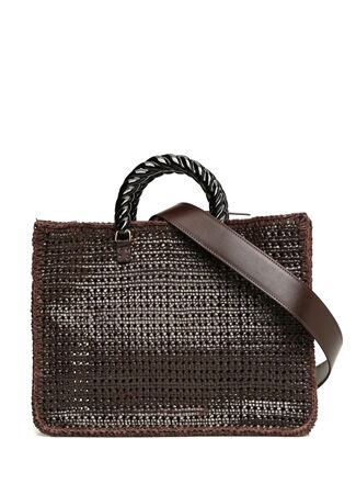 Mehry Mu Kadın Lucia Koyu Kahverengi Örgü Deri Çanta EU