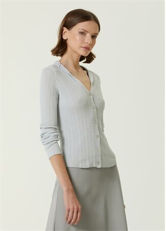 Vince Kadın Mavi V Yaka Ribli Hırka S EU