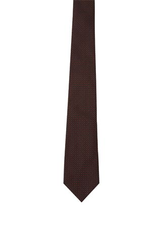 Pal Zileri Erkek Kahverengi Desenli İpek Kravat Bordo EU