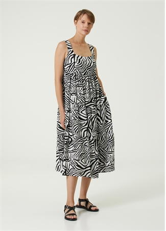 Beymen Club Kadın Kare Yaka Zebra Desenli Midi Keten Elbise Beyaz 36 Beymen Club Kadın Kare Yaka Zebra Desenli Midi Keten Elbise Beyaz 36