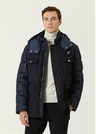 Boss Erkek Lacivert Kapüşonlu Mont 52 IT Boss Erkek Lacivert Kapüşonlu Mont 52 IT