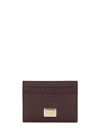 Dolce&Gabbana Kadın Bordo Logolu Deri Kartlık EU