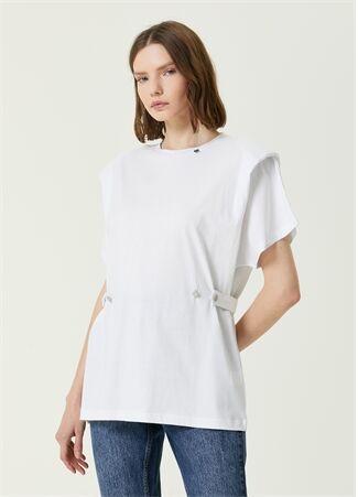 Lol Kadın Valetta Beyaz Bisiklet Yaka Vatkalı T-shirt S/M EU