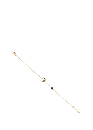 Collection-Alper Tunçoku Kadın K Harf Detaylı Altın Rengi Bileklik EU