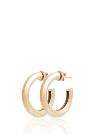 Saneva Kadın Amelie Halka Formlu Altın Rengi Küpe Yeşil EU