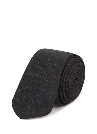 Palzileri Lab Erkek Siyah Puantiyeli Kravat EU