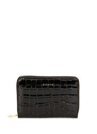 Beymen Kadın Siyah Krokodil Dokulu Deri Cüzdan EU