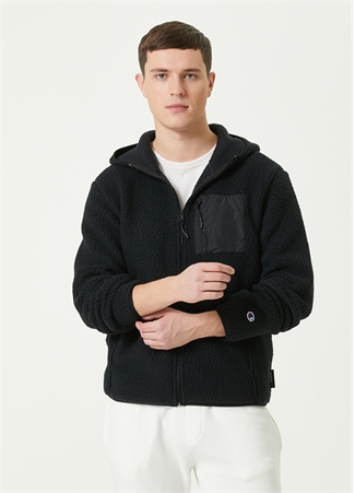Champion Erkek Siyah Kapüşonlu Garni Detaylı Sweatshirt S EU Champion Erkek Siyah Kapüşonlu Garni Detaylı Sweatshirt S EU