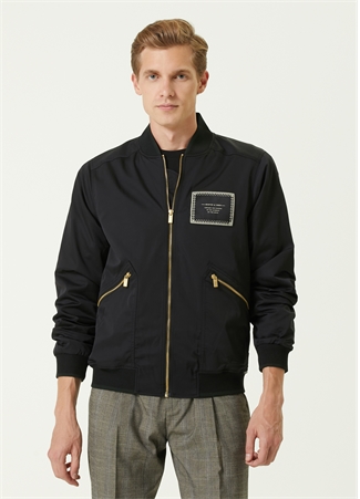 Scotch & Soda Erkek Siyah Dik Yaka Logo Detaylı Bomber Mont S EU Scotch & Soda Erkek Siyah Dik Yaka Logo Detaylı Bomber Mont S EU