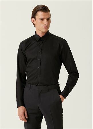 Network Erkek Slim Fit Siyah Balenli İngiliz Yaka Gömlek 39 EU Network Erkek Slim Fit Siyah Balenli İngiliz Yaka Gömlek 39 EU