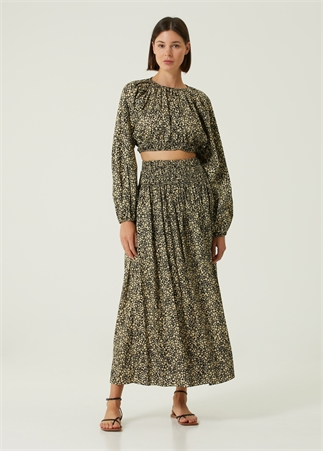 Matteau Swim Kadın Gold Beli Lastikli Çiçekli Maksi Etek 2 US Matteau Swim Kadın Gold Beli Lastikli Çiçekli Maksi Etek 2 US