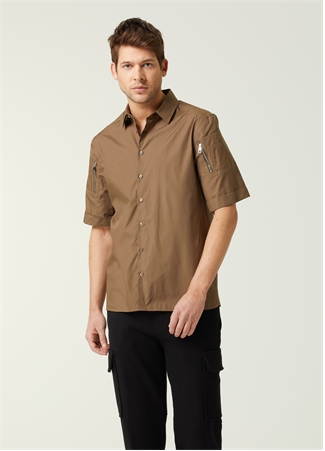 Neil Barrett Erkek Bej Polo Yaka Gömlek Haki S EU Neil Barrett Erkek Bej Polo Yaka Gömlek Haki S EU