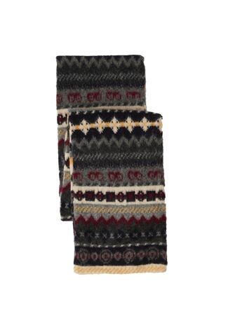 Howlin Erkek Colorblocked Desenli Yün Atkı Siyah EU Howlin Erkek Colorblocked Desenli Yün Atkı Siyah EU