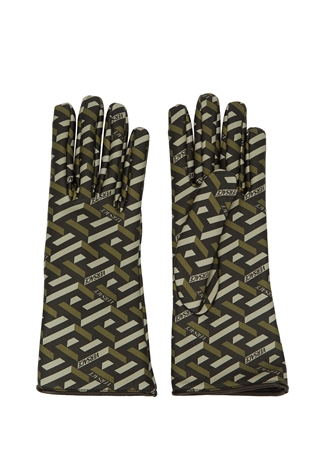 Versace Kadın Siyah Logo Baskılı Deri Eldiven 7 EU Versace Kadın Siyah Logo Baskılı Deri Eldiven 7 EU