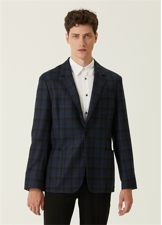 Paul Smith Erkek Koyu Mavi Ekoseli Yün Ceket Lacivert 50 IT Paul Smith Erkek Koyu Mavi Ekoseli Yün Ceket Lacivert 50 IT