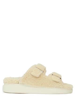 Alexander McQueen Kadın Bej Dokulu Deri Terlik 36 EU