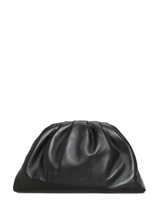 Miu Kadın Siyah Drapeli Deri Omuz Çantası EU