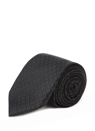 Palzileri Lab Erkek Siyah Mikro Desenli Kravat EU