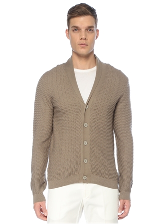 Pal Zileri Erkek Bej Örgü Dokulu Triko Kahverengi 56 IT