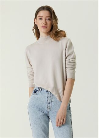 Network Kadın Basic Fit Bej Melanj Kazak L EU Network Kadın Basic Fit Bej Melanj Kazak L EU