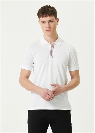 Alexander McQueen Erkek Beyaz Polo Yaka Şerit Logolu T-shirt L EU Alexander McQueen Erkek Beyaz Polo Yaka Şerit Logolu T-shirt L EU