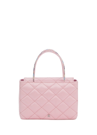 Amina Muaddi Kadın Pembe Kapitone Dokulu İpek Çanta EU