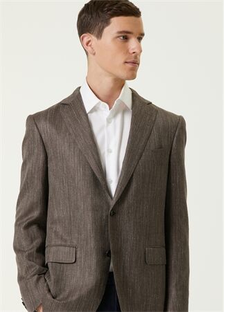 Pal Zileri Erkek Kahverengi Yün Ceket 52 IT