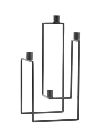 Nordal Ora Siyah 4lü Geometrik Formlu Şamdan