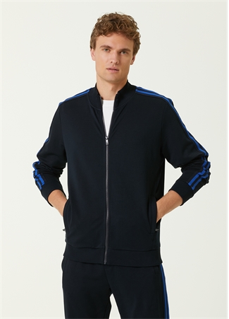 Beymen Club Erkek Lacivert Dik Yaka Şeritli Sweatshirt S Beymen Club Erkek Lacivert Dik Yaka Şeritli Sweatshirt S