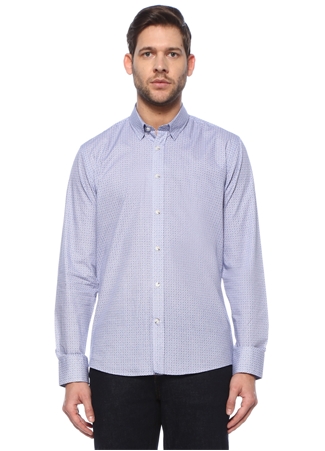 Beymen Club Erkek Slim Fit Mavi Beyaz Çiçek Desenli Gömlek XS Beymen Club Erkek Slim Fit Mavi Beyaz Çiçek Desenli Gömlek XS