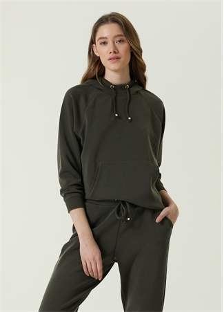 Network Kadın Slim Fit Koyu Haki Sweatshirt XL EU Network Kadın Slim Fit Koyu Haki Sweatshirt XL EU