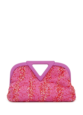 Bottega Veneta Kadın Point Pembe Desenli El Portföyü EU Bottega Veneta Kadın Point Pembe Desenli El Portföyü EU