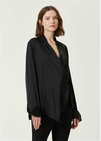 Muse For All Kadın Luzia Siyah Kruvaze İpek Gömlek 38 EU Muse For All Kadın Luzia Siyah Kruvaze İpek Gömlek 38 EU