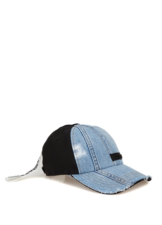 Dolce&Gabbana Erkek Siyah Mavi Logolu Denim Garnili Şapka 60 EU Dolce&Gabbana Erkek Siyah Mavi Logolu Denim Garnili Şapka 60 EU