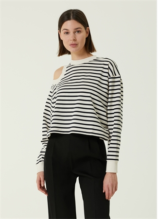 A.w.a.k.e. Mode Kadın Siyah Beyaz Çizgili Sweatshirt L EU A.w.a.k.e. Mode Kadın Siyah Beyaz Çizgili Sweatshirt L EU