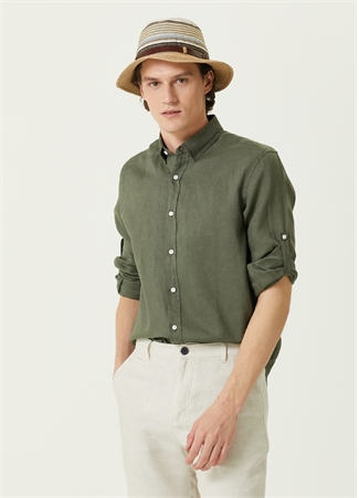 Fiji Erkek Haki Keten Gömlek S Eu Fiji Erkek Haki Keten Gömlek S Eu