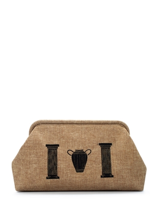 Lovecan Bags Kadın Karia Linen Siyah Nakış İşlemeli Clutch Çanta Eu Lovecan Bags Kadın Karia Linen Siyah Nakış İşlemeli Clutch Çanta Eu