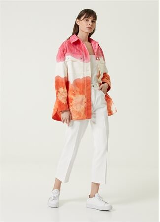 Stella McCartney Kadın Straight Fit Beyaz Logo Bantlı Jean Pantolon 27 US