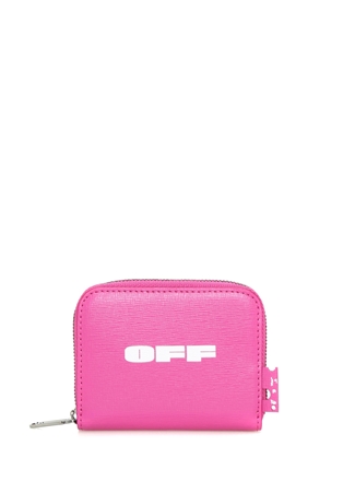 Off-White Kadın Pembe Logo Baskılı Deri Cüzdan EU Off-White Kadın Pembe Logo Baskılı Deri Cüzdan EU
