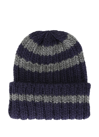 Beymen Club Erkek Lacivert Çizgili Kalın Ribli Bere EU Beymen Club Erkek Lacivert Çizgili Kalın Ribli Bere EU