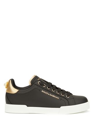 Dolce&Gabbana Kadın Portofino Siyah Deri Sneaker 35.5 EU Dolce&Gabbana Kadın Portofino Siyah Deri Sneaker 35.5 EU