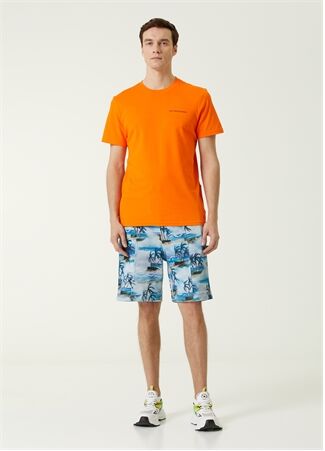 Les Benjamins Erkek Mavi Palmiye Desenli Şort L EU