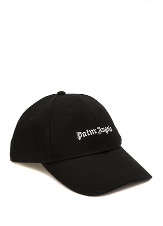 Palm Angels Erkek Siyah Logo Nakışlı Şapka EU
