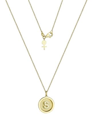 Her Story Kadın Harf Detaylı Altın Rengi Kolye EU