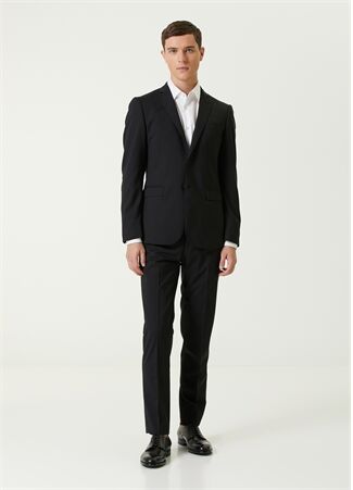 Palzileri Lab Erkek Siyah Normal Bel Yün Pantolon 44 IT