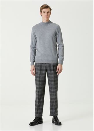 Pal Zileri Erkek Gri Ekoseli Pilili Yün Pantolon 48 IT Pal Zileri Erkek Gri Ekoseli Pilili Yün Pantolon 48 IT
