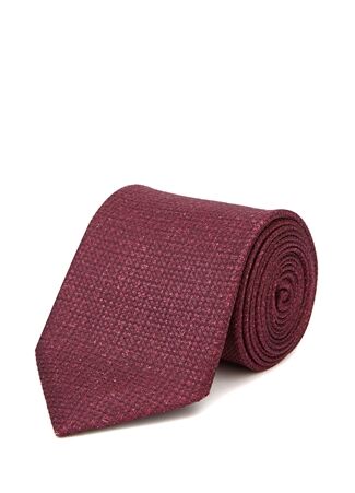 Pal Zileri Erkek Bordo Mikro Desenli İpek Kravat EU