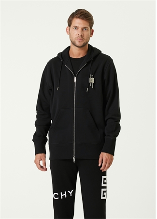 Givenchy Erkek Siyah Kapüşonlu Logo Detaylı Sweatshirt L EU Givenchy Erkek Siyah Kapüşonlu Logo Detaylı Sweatshirt L EU