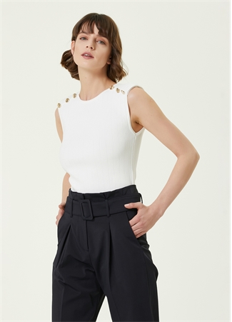 Network Kadın Slim Fit Beyaz Kazak S EU Network Kadın Slim Fit Beyaz Kazak S EU